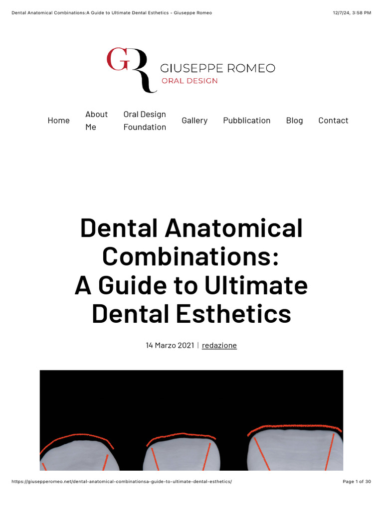 Dental Anatomical Combinations Explained | PDF | Dental Composite ...