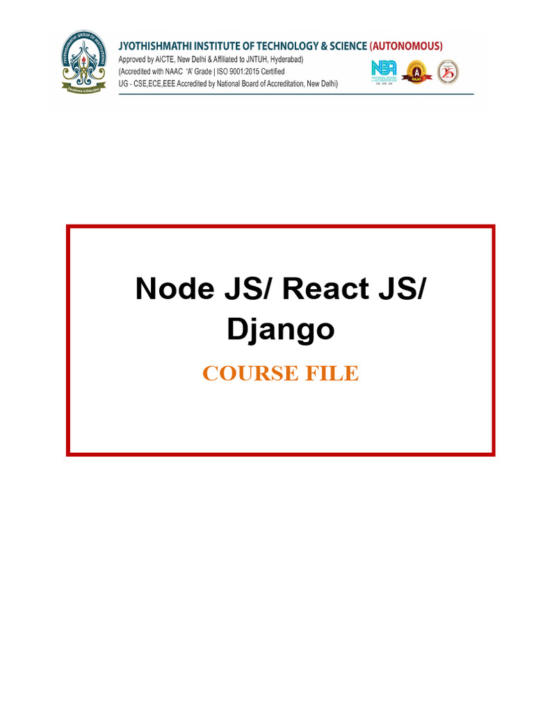 Node JS, React JS, and Django Course Outline | PDF | My Sql | Software ...