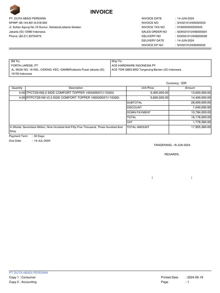 SIV021012406000033 | PDF | Invoice | Government Finances