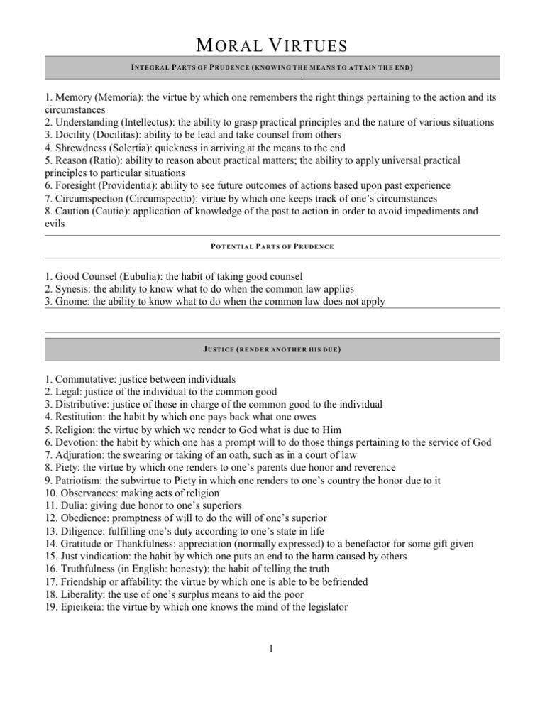 Moral - Virtues | PDF | Virtue