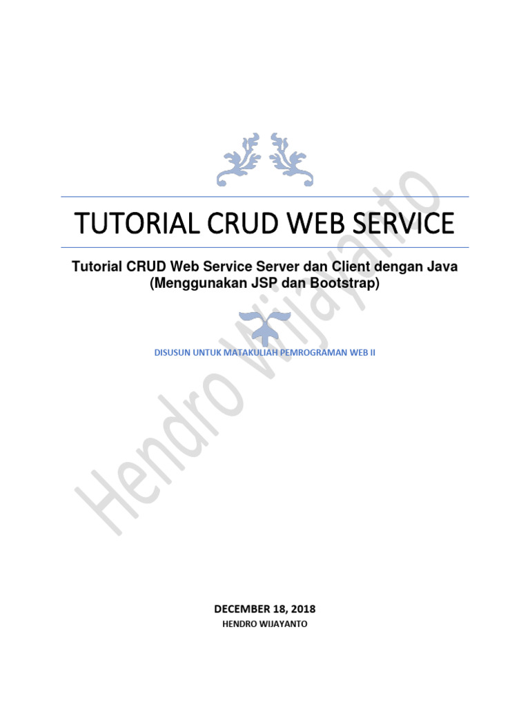 Tutorial CRUD Web Service Server Dan Client Dengan Java | PDF