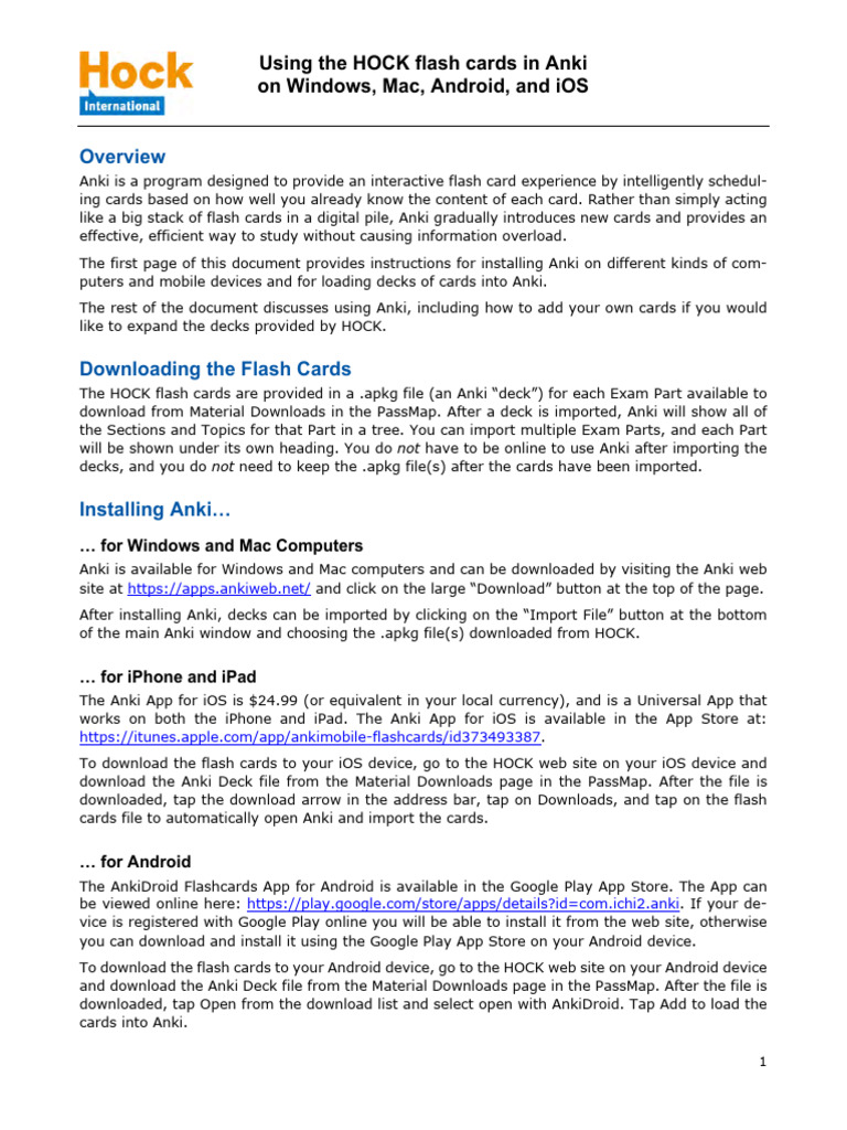 Anki Instructions | PDF | Ios | Google Play