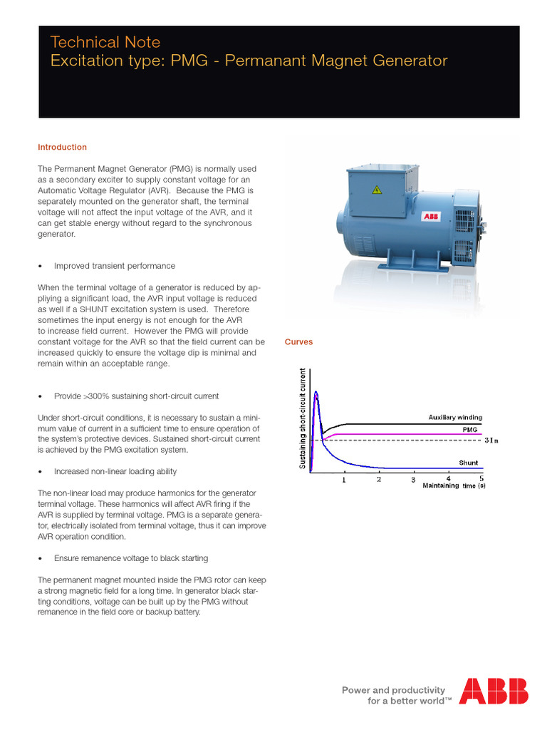 Tech Note - Excitation Type PMG en | PDF | Electric Generator ...