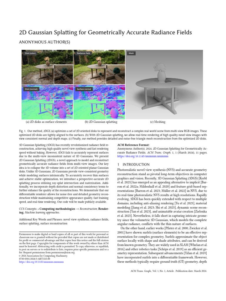 2dgs Pdf Rendering Computer Graphics 3 D Computer Graphics