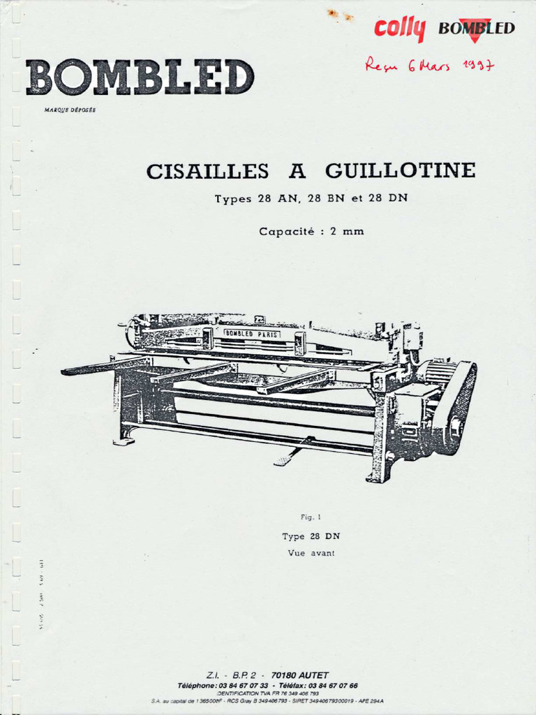 Notice Cisaille Bombled 28 BN - 36 Pages | PDF