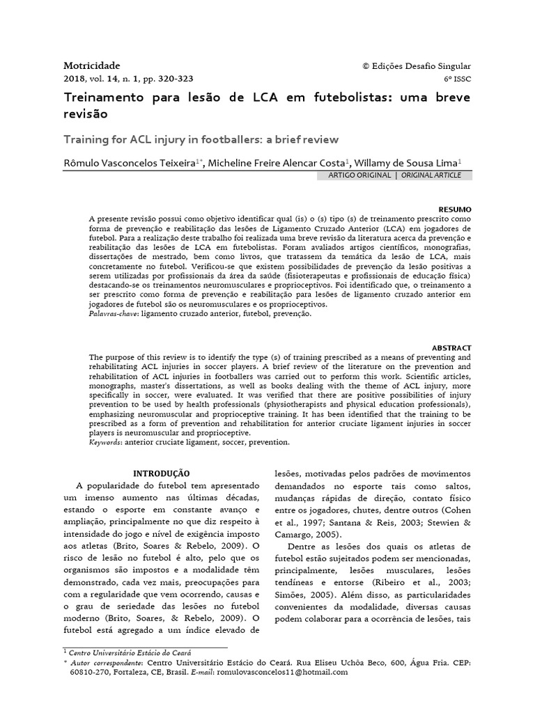 Treinamento para Lesão de LCA | PDF | Joelho | Músculo