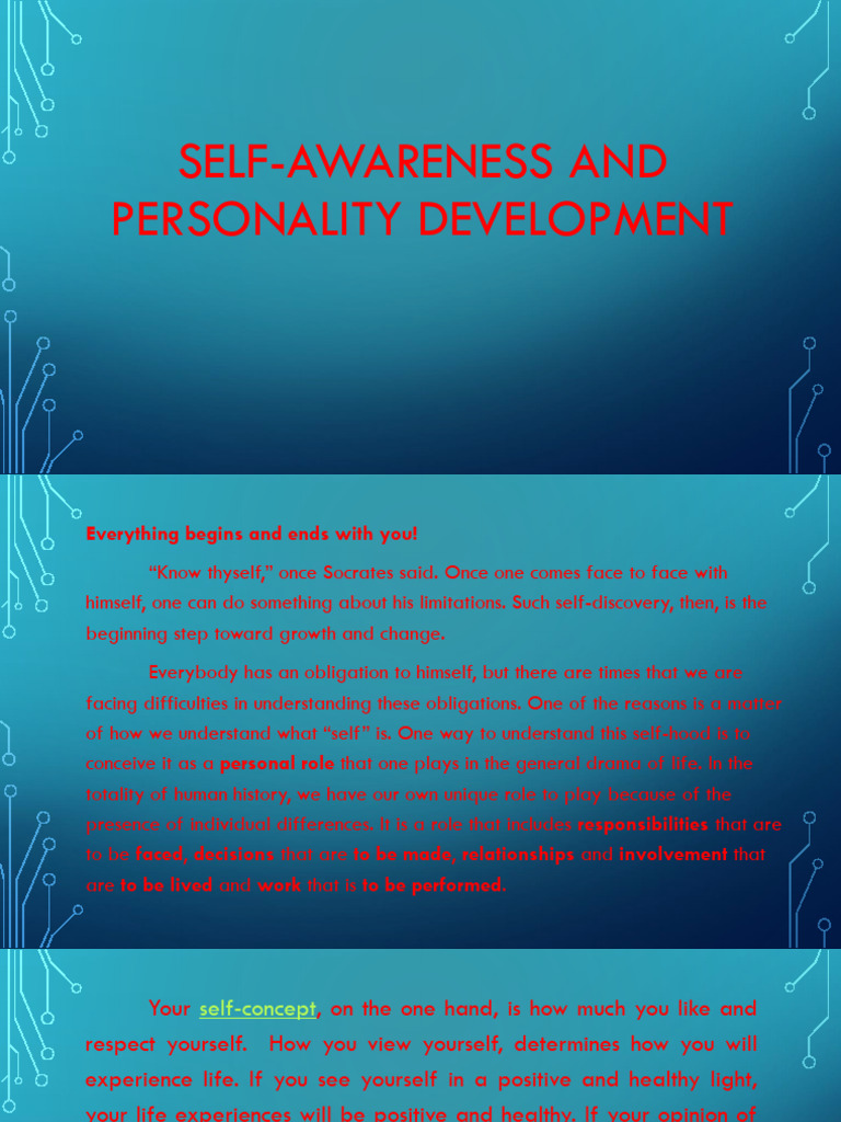 Chapter2 - Self-Awareness and Personality | PDF | Self Concept | Emotions