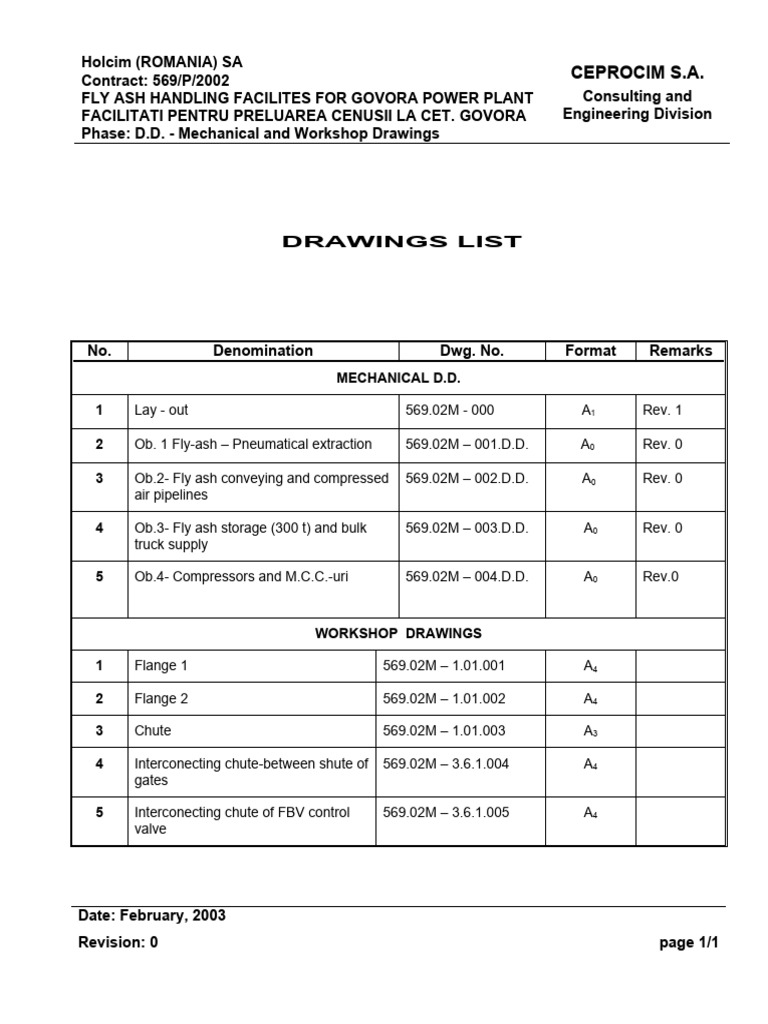 Dwg_list | PDF