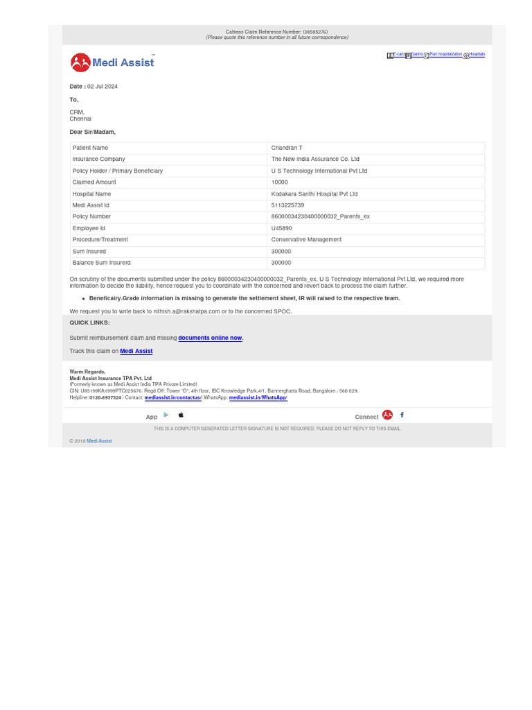 Information Awaited From Internal SPOC | PDF | Social Programs | Health Care