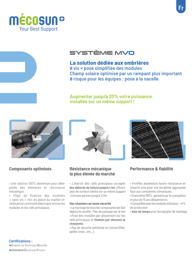 Système MVO : Ombrières Photovoltaïques | PDF