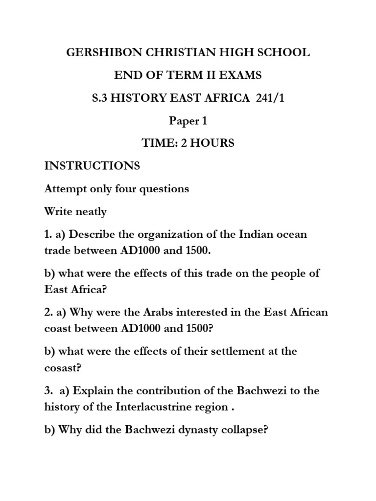 S3 History 1 End of Term 2 | PDF | Travel