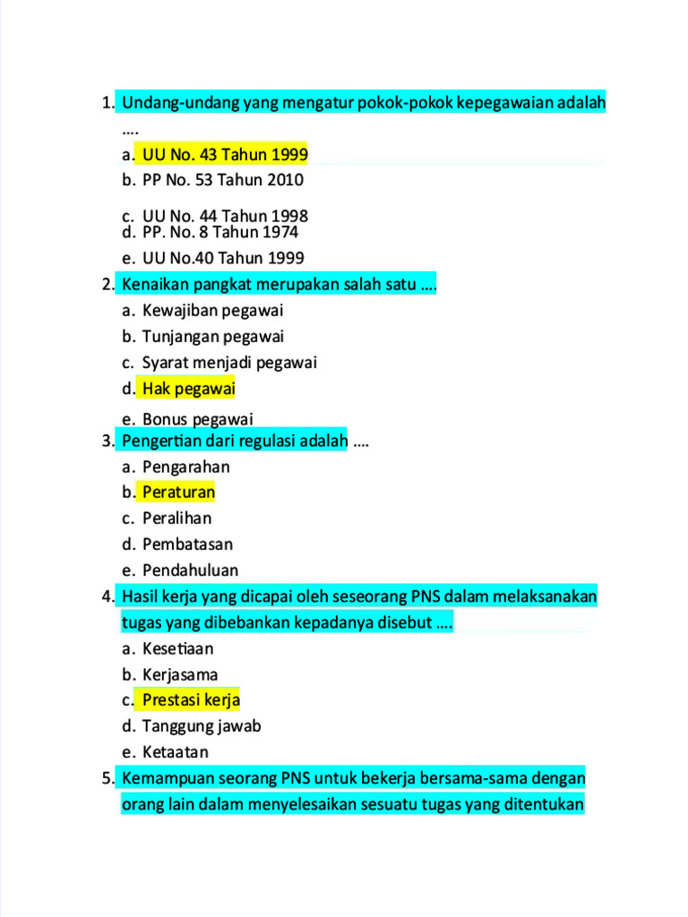 pdf-soal-quiz-regulasi-kepegawaian_compress | PDF