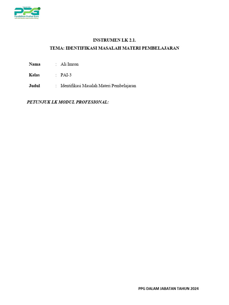 LK 2.1 PJBL Modul 5 | PDF