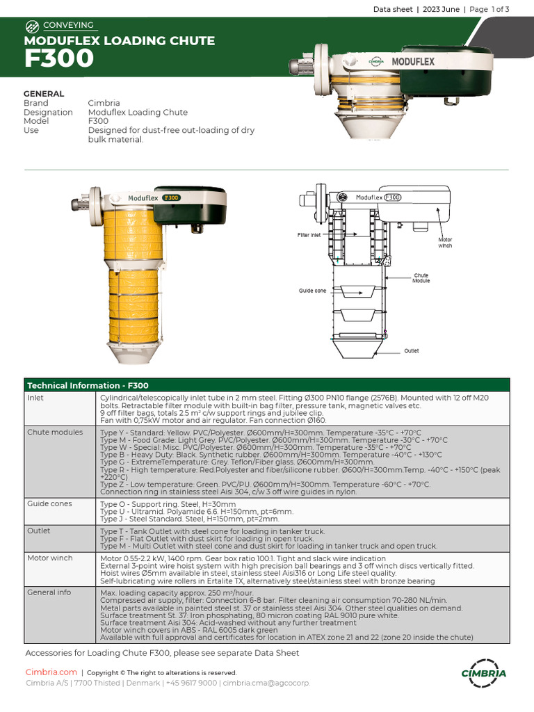 Loading Chute F300 Datasheet en | PDF | Bearing (Mechanical) | Materials