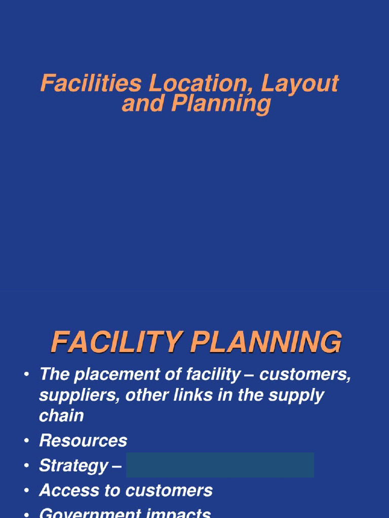 L4 - Facility Location and Layout Planning | PDF