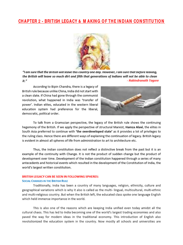 Chapter 2 - British Legacy Making of The Indian Constitution | PDF ...