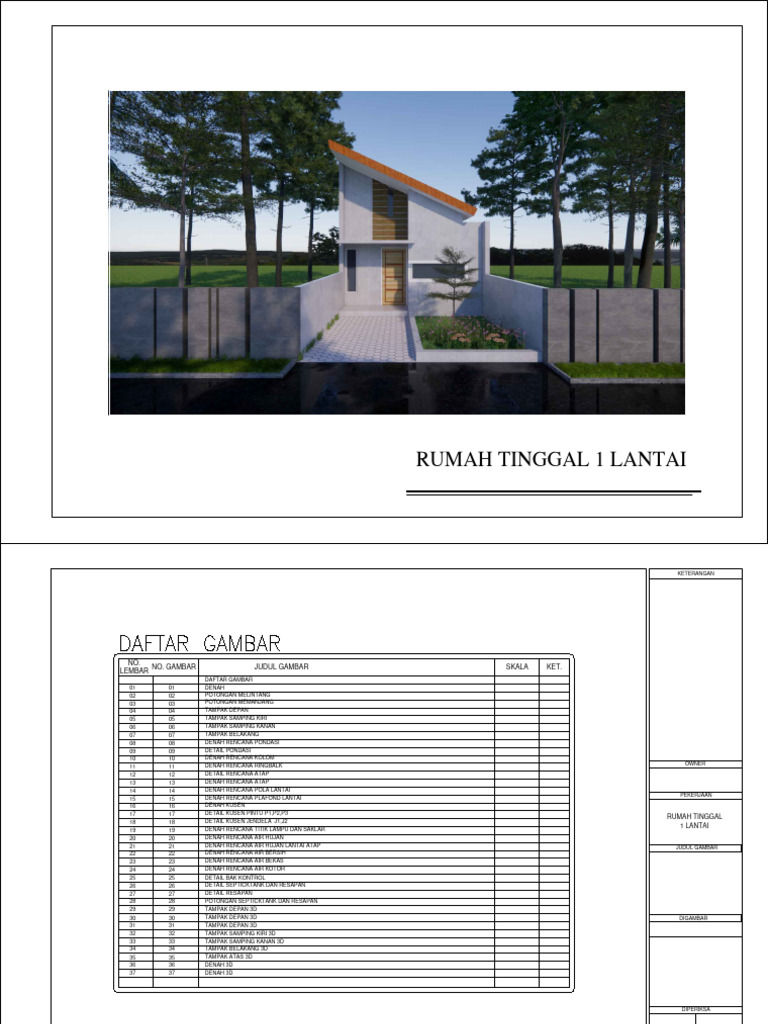 Denah Rumah Tinggal Type 30/60 | PDF