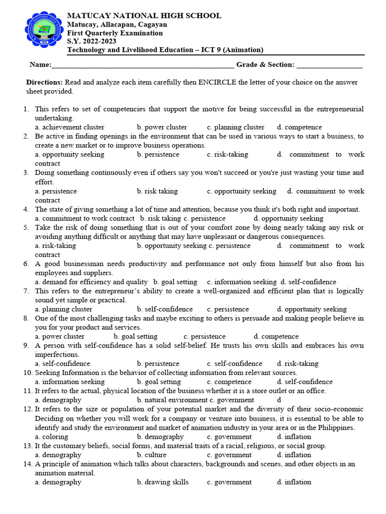 Mnhs Tle Ict 9 Quarter 1 Exam | Download Free PDF | Computer Data ... Mnhs Tle Ict 9 Quarter 1 Exam | Download Free PDF | Computer Data ...