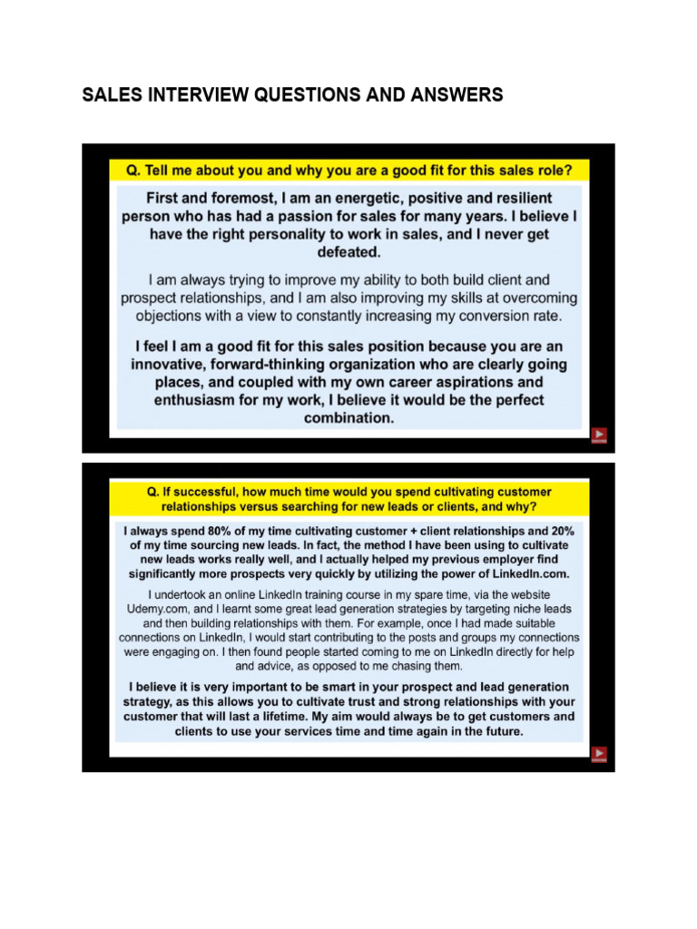 Sales Interview | PDF | Sales | Employee Retention