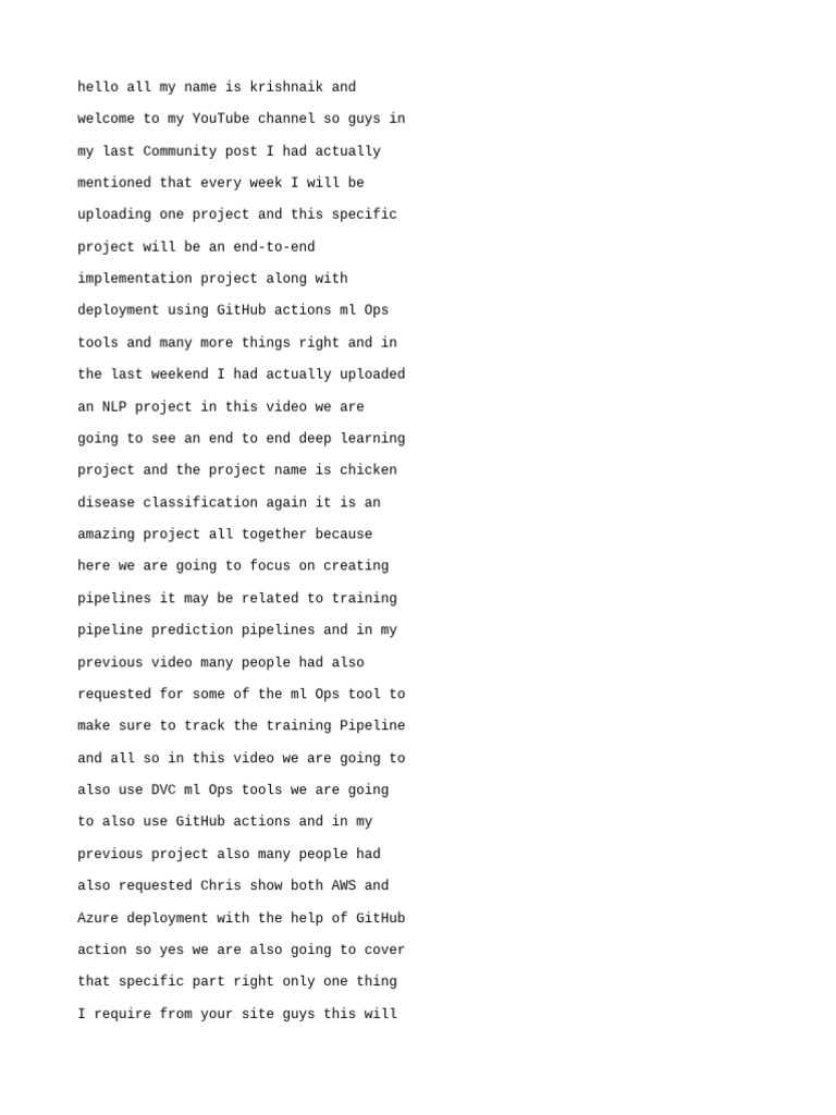 (English (Auto-Generated) ) End To End Deep Learning Project Using MLOPS DVC Pipeline With ...