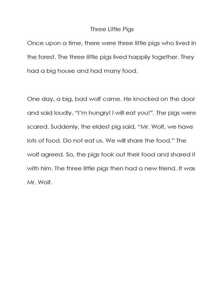 Three Little Pigs | PDF | Cooking, Food & Wine | Science & Mathematics