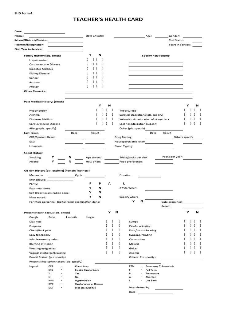 SHD-Form-4-T_NTP | Download Free PDF | Cardiovascular Diseases ...
