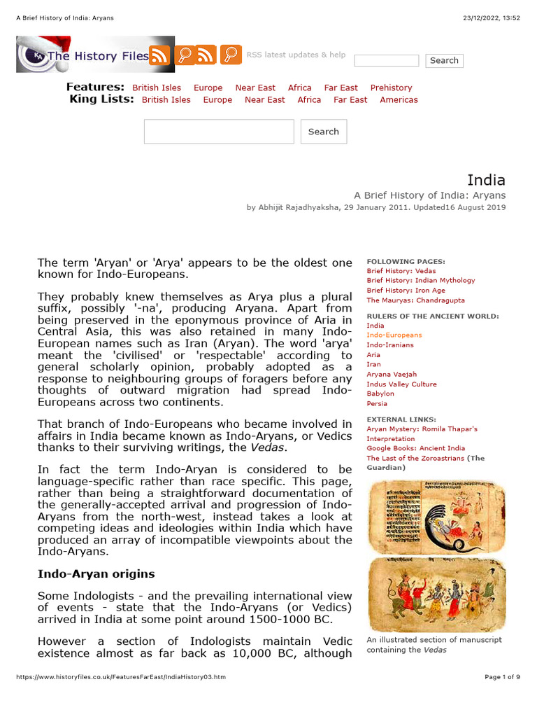 A Brief History of Indian Aryans | PDF | Devi | Vishnu