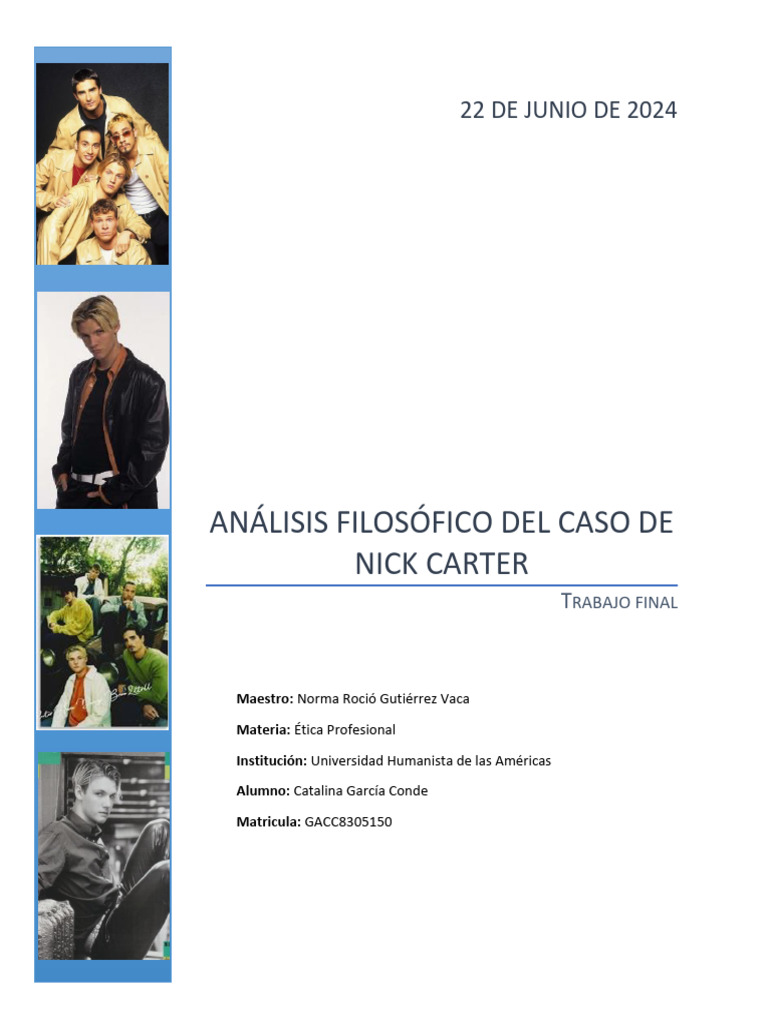 Análisis Filosófico Del Caso de Nick Carter | PDF | Feminismo | Estudios de género