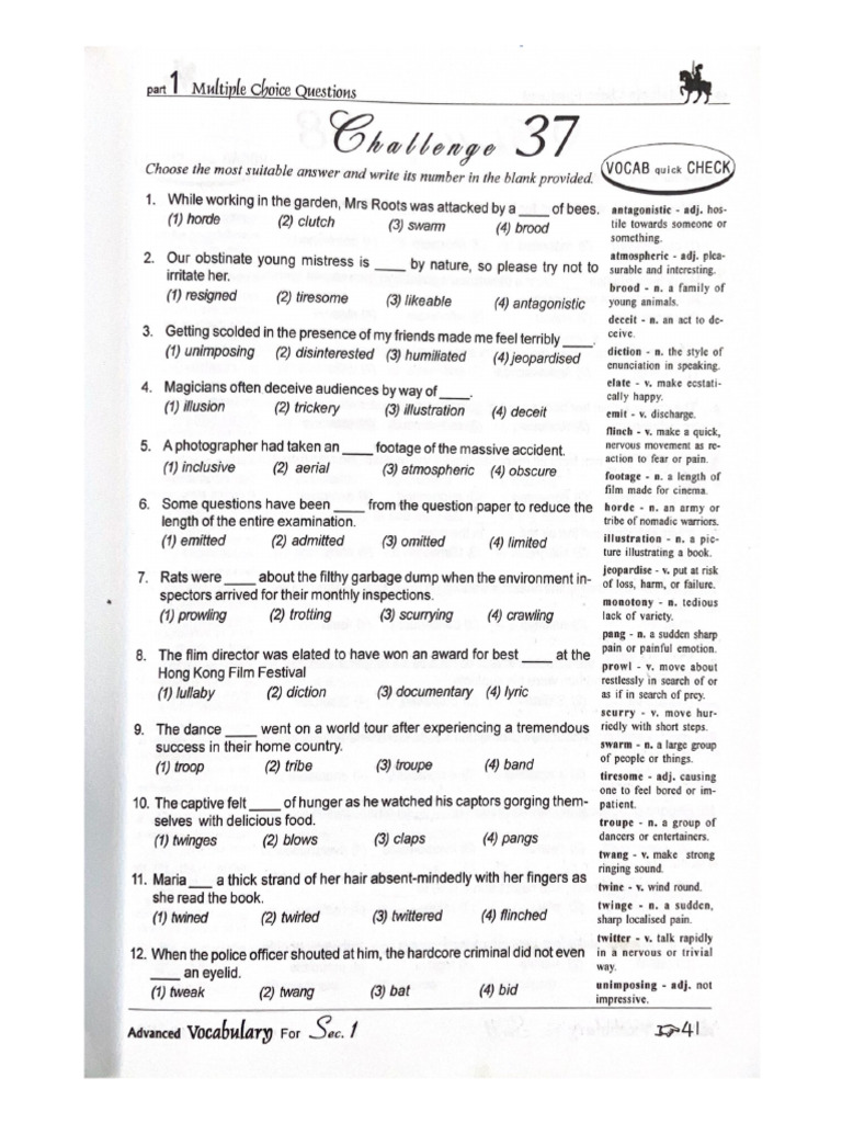 Part 1 Multinle Choice Questions | PDF