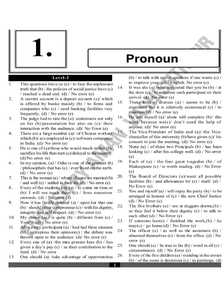 Pronoun Error | PDF