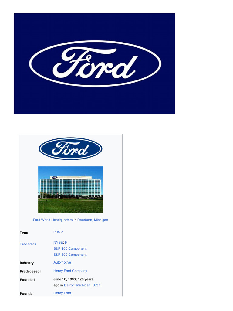 Ford | PDF | Ford Motor Company | Toyota
