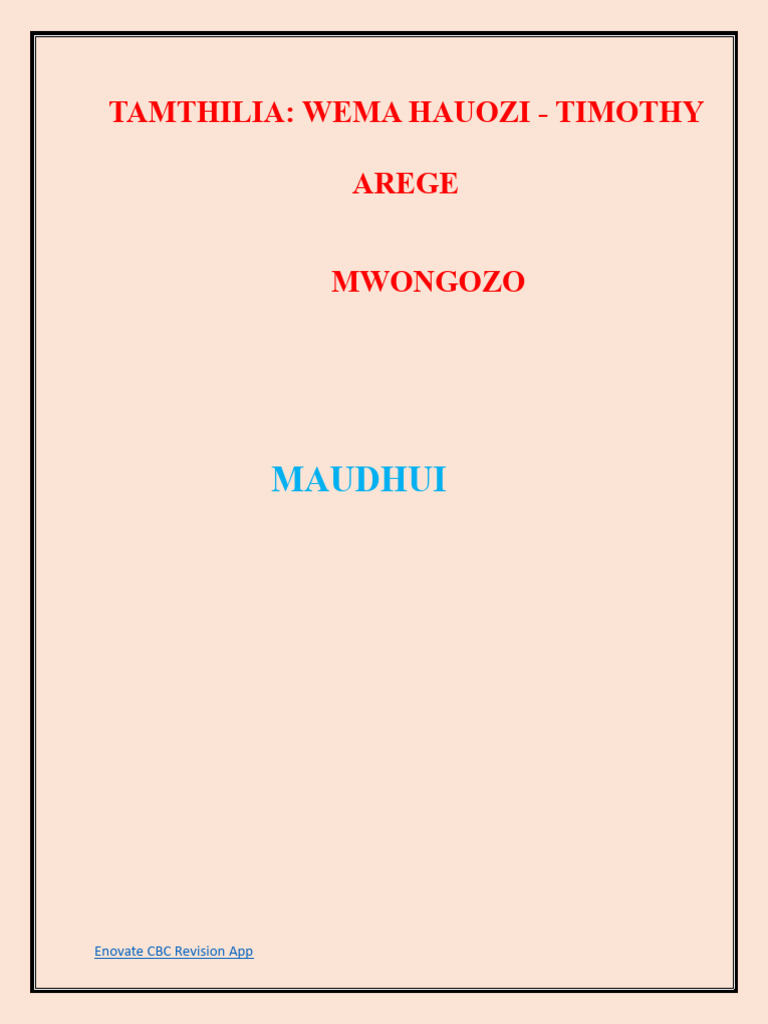 Wema Hauozi-MAUDHUI | PDF