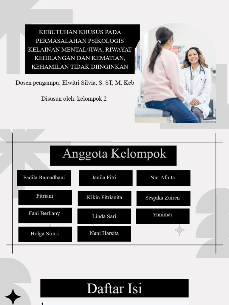 Kel 2 - Kelainan Mental, Kehilangan Dan Kematian, KTD | PDF | Kesehatan Holistik | Gaya Hidup