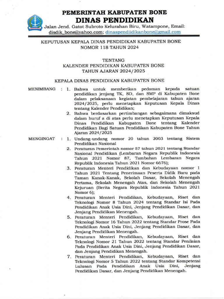 Revisi Kalender Pendidikan Tp 2024 2025 Pdf