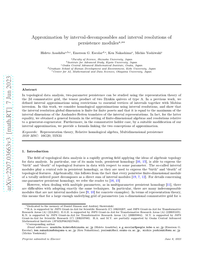 Asashiba, Escolar, Nakashima, Yoshiwaki - Approximation by Interval-Decomposables and Interval ...