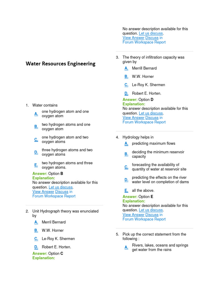 Water Resources Engineering Concepts | PDF | Rain | Aquifer