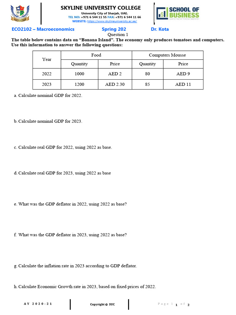 2. Worksheet Calculations | PDF | Gross Domestic Product | Measures Of ...