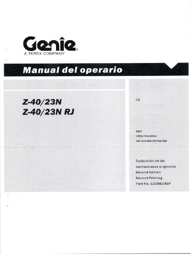 Manual Operario GENIE Z4023N-Z4023NRJ | PDF