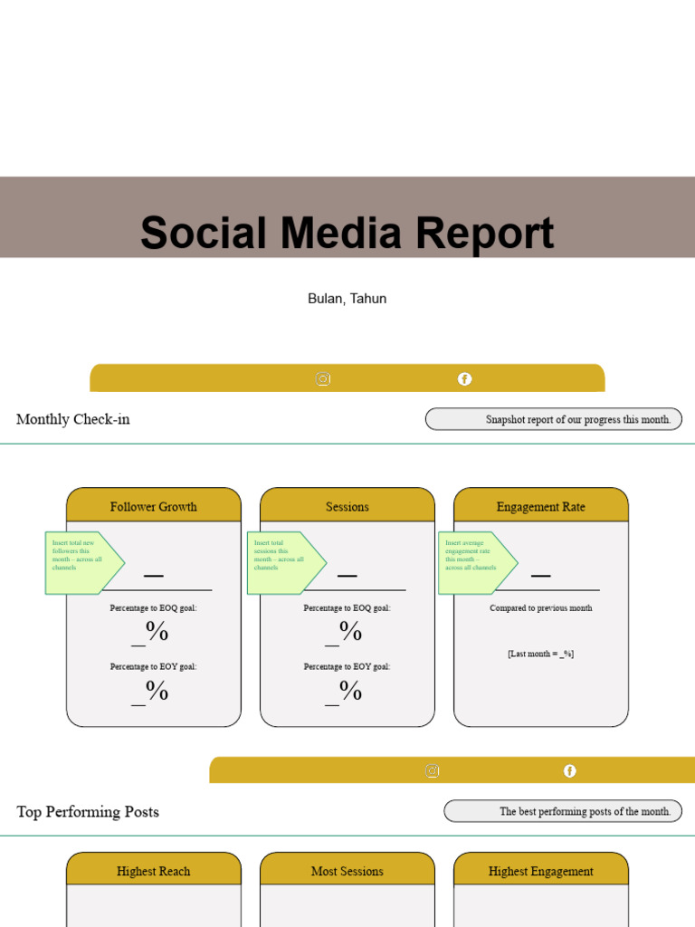 Social Media Report Template | PDF | Media Sharing | Social Media