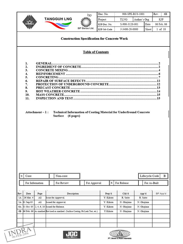 Construction Spec For Concrete Work | PDF | Concrete | Cement