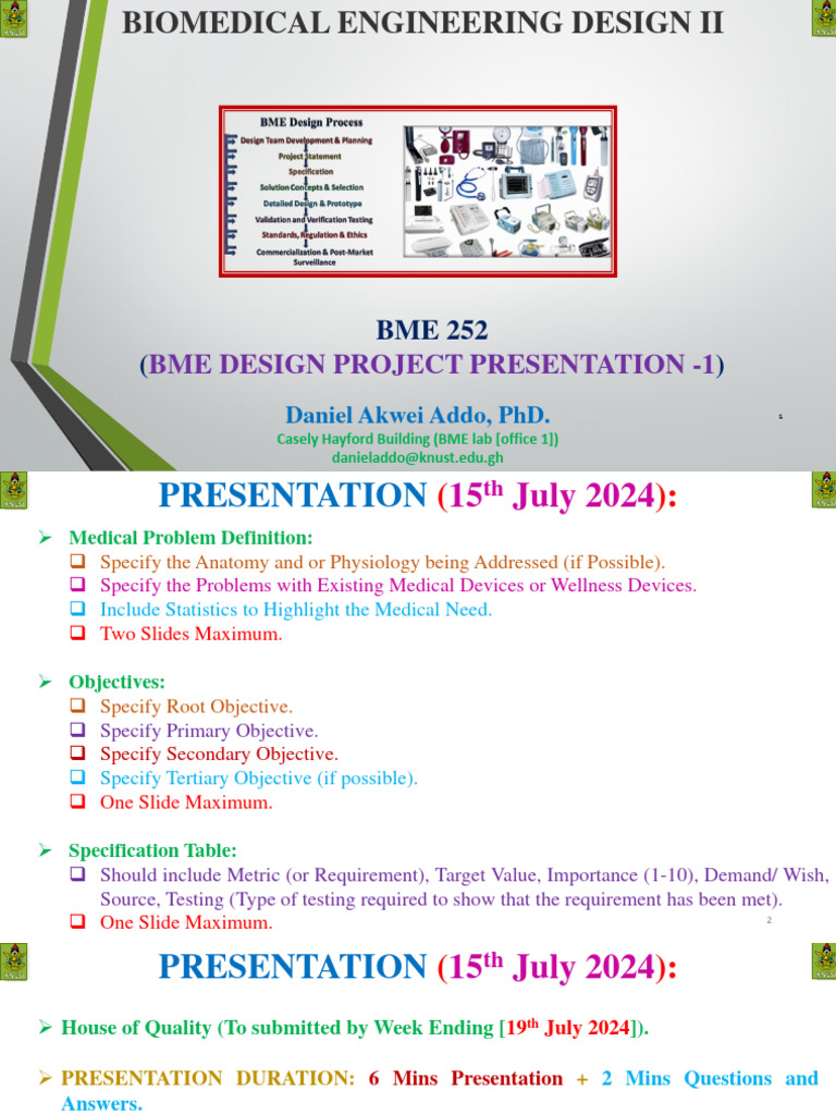 Bmedesign2 Presentation 1 Problem Statement | PDF