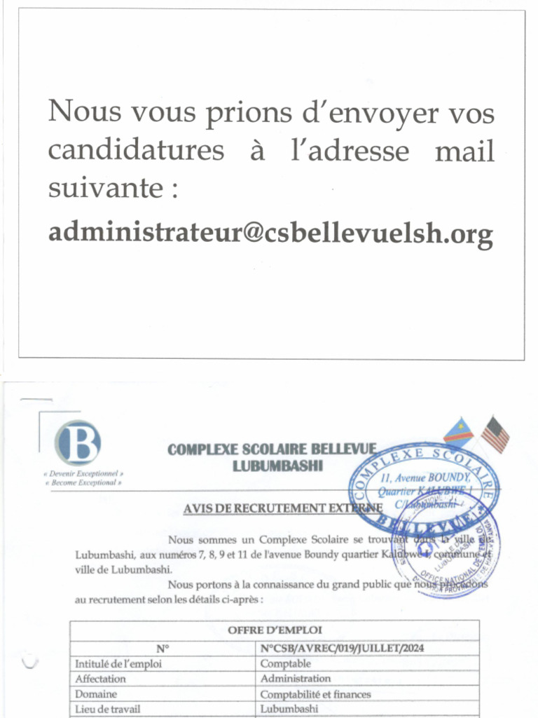 Avis de Recrutement CSB - Juillet - 24 - VF | PDF