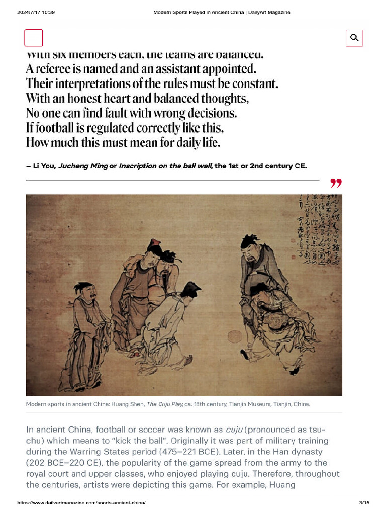 Modern Sports Played in Ancient China 3 | PDF