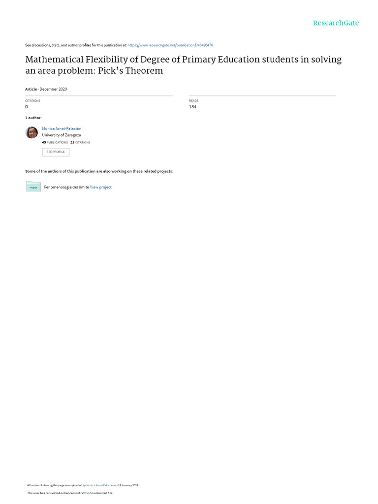 v12n4 Mathematical Flexibility of Degree of Primary Education | PDF ...