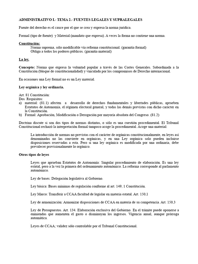 Tema 2 Admi 1 | PDF | Caso de ley | Constitución