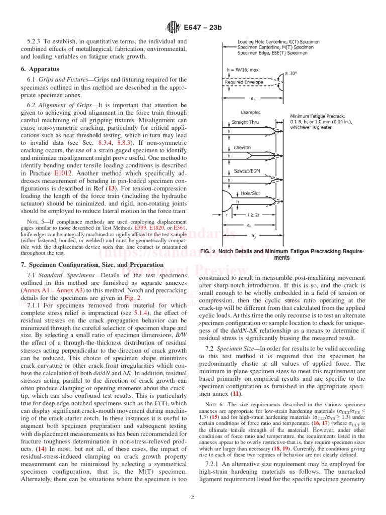 ASTM E647 23b 5 | PDF | Fracture | Stress (Mechanics)