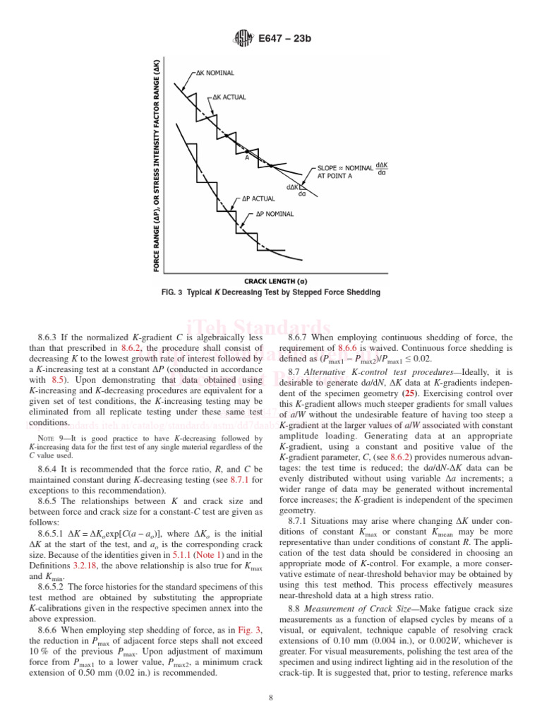 ASTM-E647-23b-8 | PDF | Fracture | Force