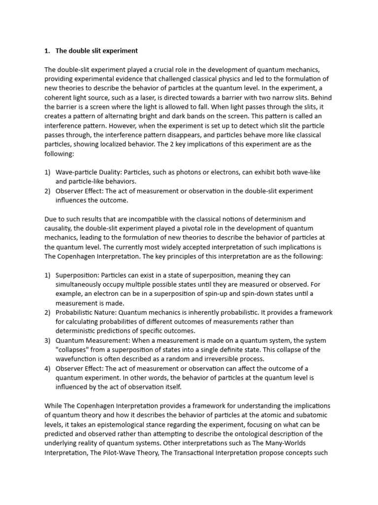 The Double Slit Experiment | PDF | Quantum Mechanics | Photon