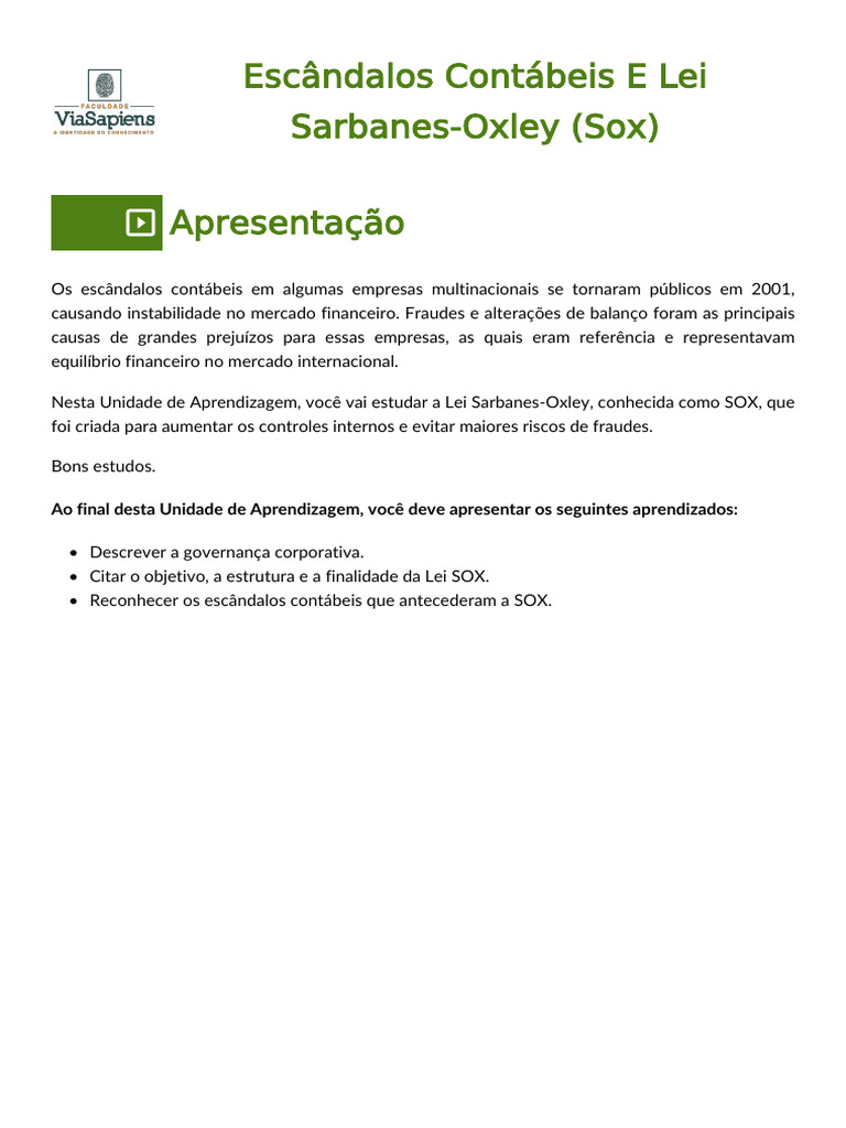 Escândalos Contábeis E Lei | PDF | Corporações | Governança corporativa