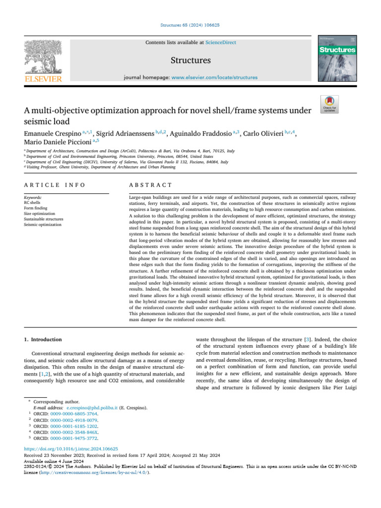 A Multi Objective Optimization Approach For Novel Shell Frame S 2024 ...